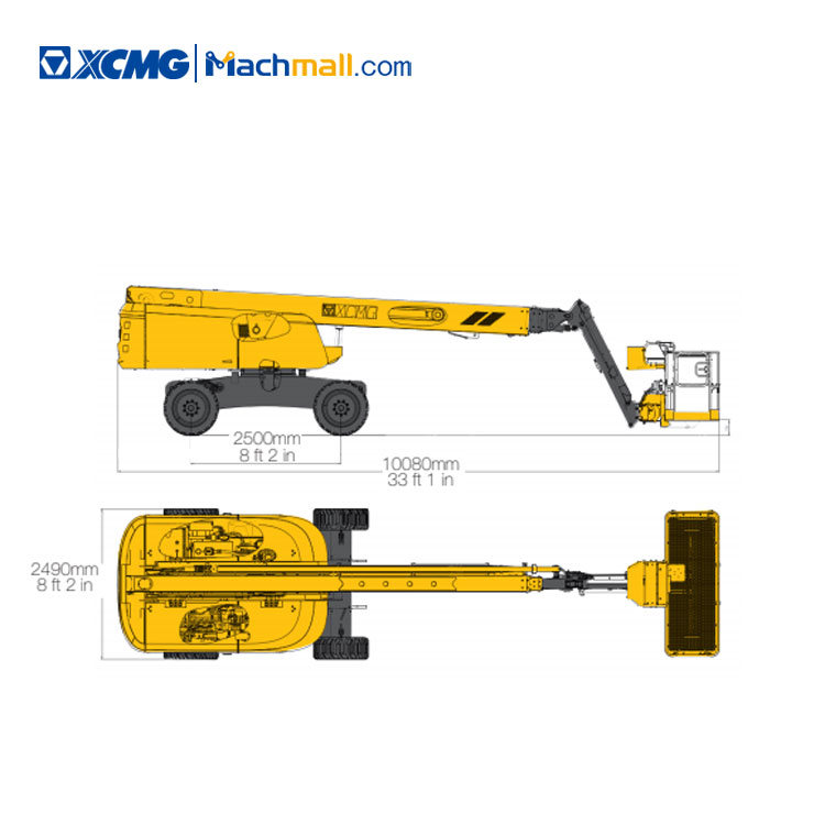 XCMG factory 22m Mobile Elevating Work Plaform XGS65J telescopic boom lift for sale, MACHMALL
