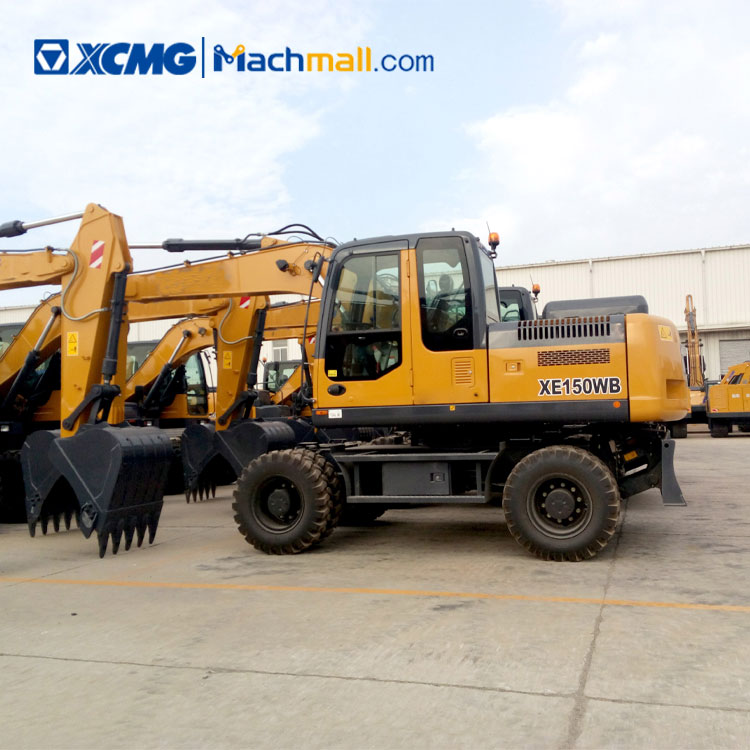 XCMG hot sale 15 Ton Small Wheeled Hydraulic Excavator XE150WD best price, MACHMALL