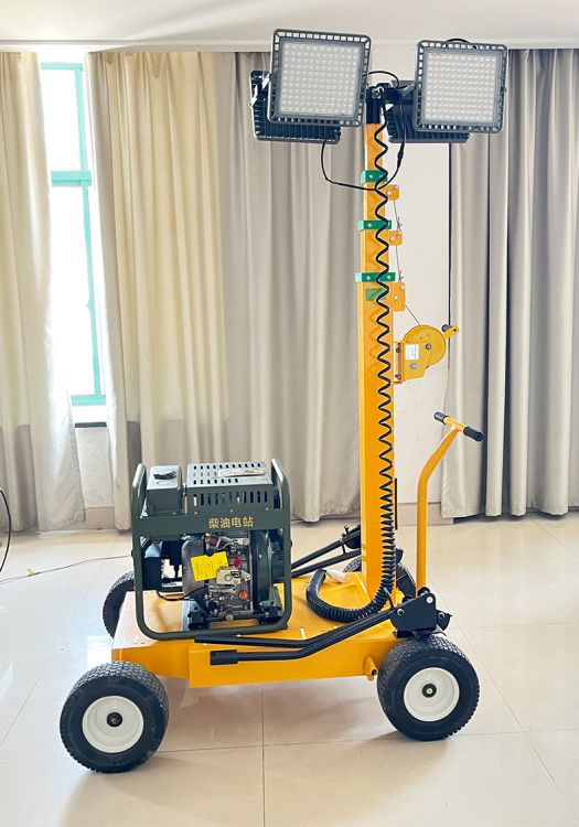 5M height, 5KW generator Mobile Light Tower with LED mobile Trailer Lighting Tower, MACHMALL