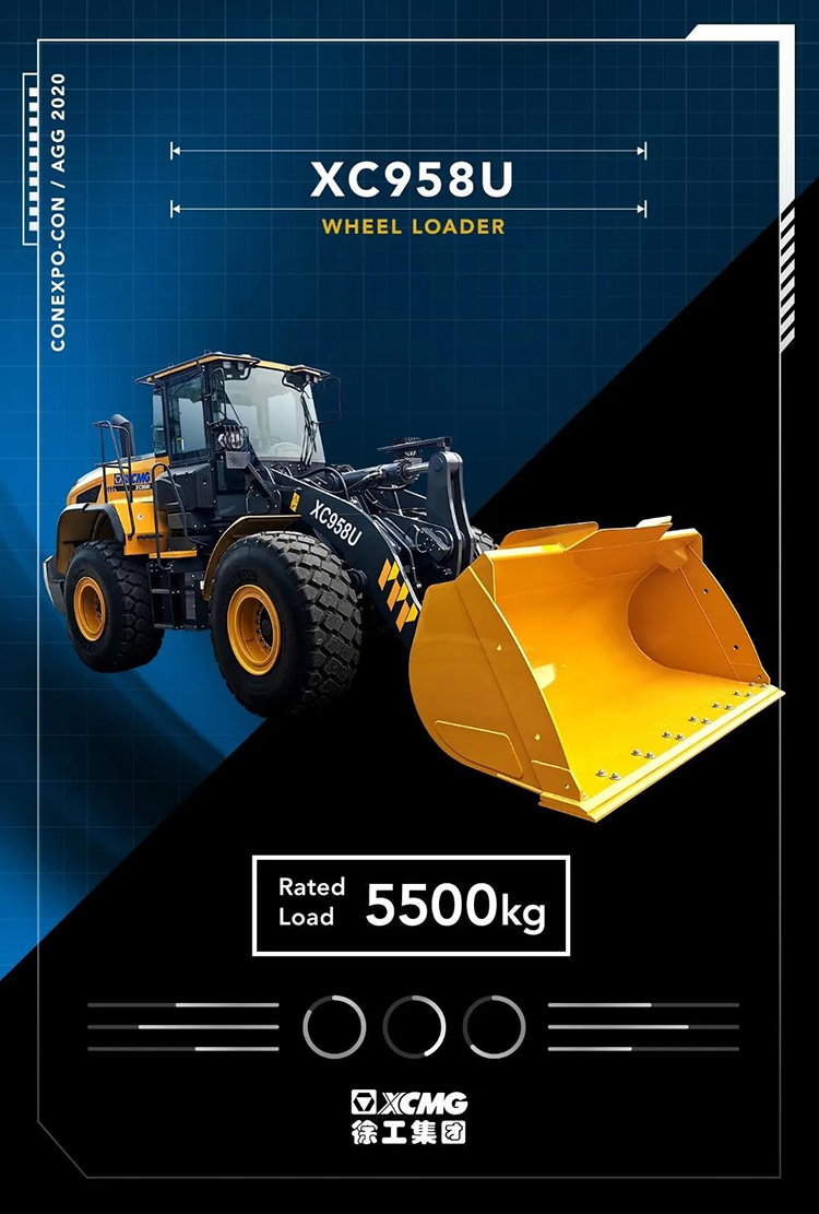 XCMG Official 5 ton wheel loader XC958 loaders wheel with TUV for sale ...