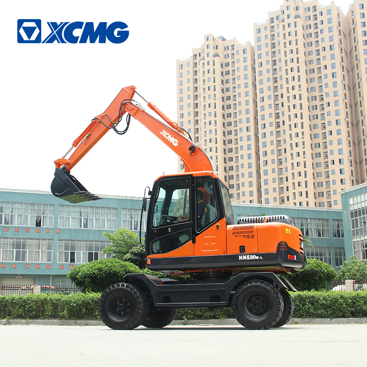 XCMG HNE80W 8 ton wheel excavator with spreader, MACHMALL