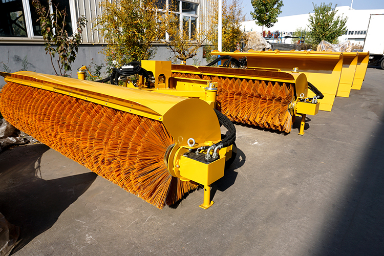 HCN BM11 angle broom wheel loader attachment angle sweeper cleaner ...