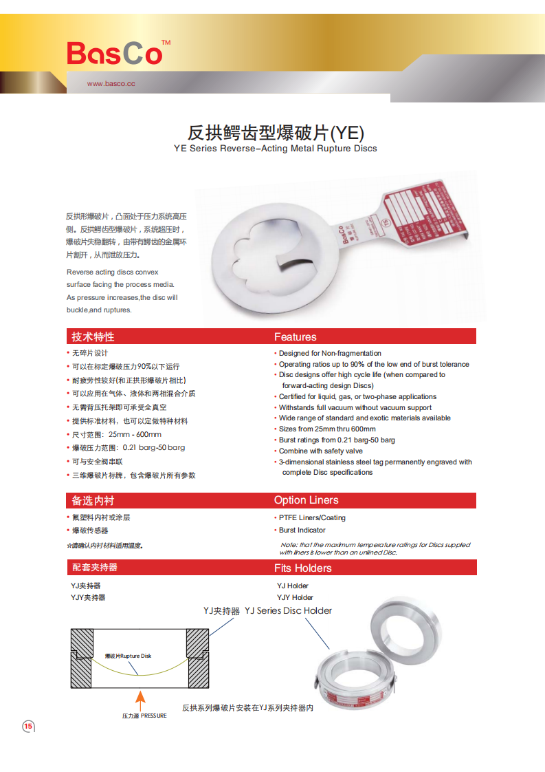 YE Type Rupture Disc, MACHMALL