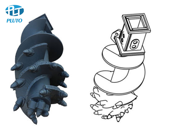 China pluto rotary drill attachment tool Straight Auger price, MACHMALL