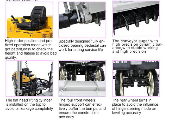 ROADWAY Driving concrete laser screed motor grader Left-right swing ...